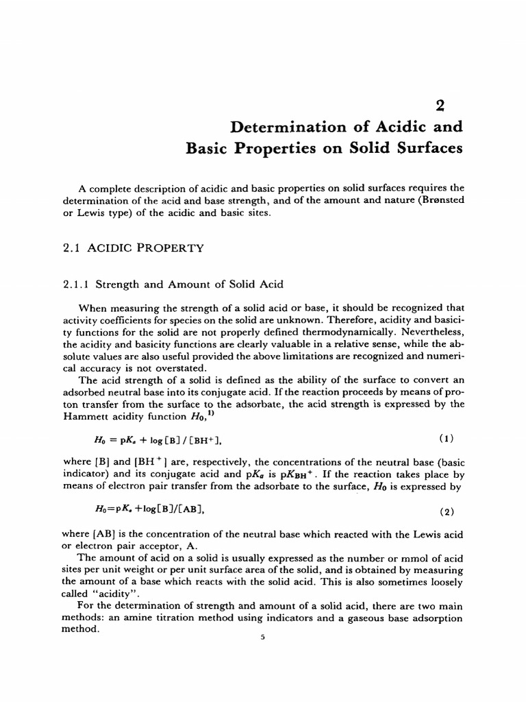 Hammett Acidity Function in Solid Acids | PDF | Adsorption | Acid ...