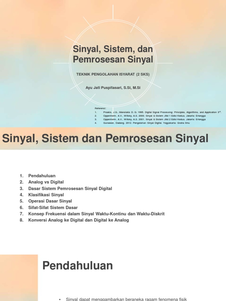 Sinyal, Sistem, Dan Pemrosesan Sinyal PDF | PDF