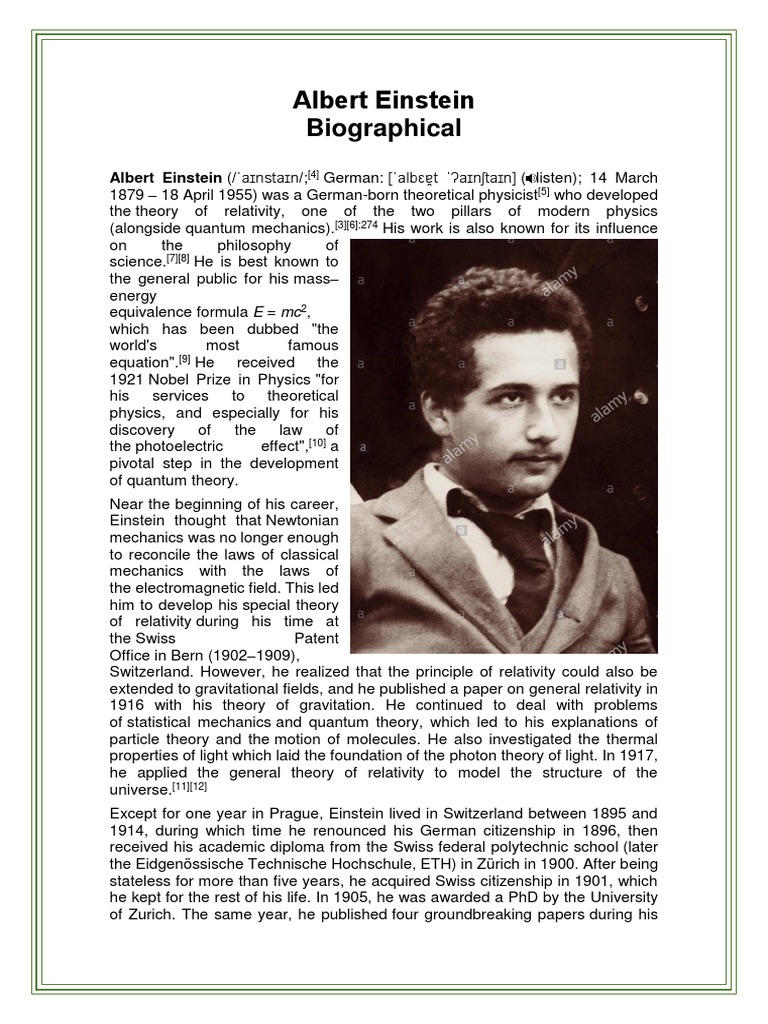 Albert Einstein | PDF | Albert Einstein | General Relativity