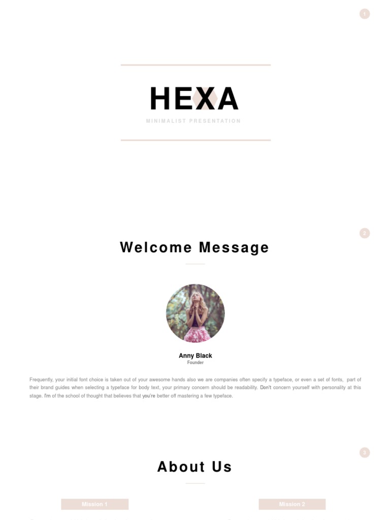 HEXA Powerpoint Template | PDF | Typefaces | Page Layout