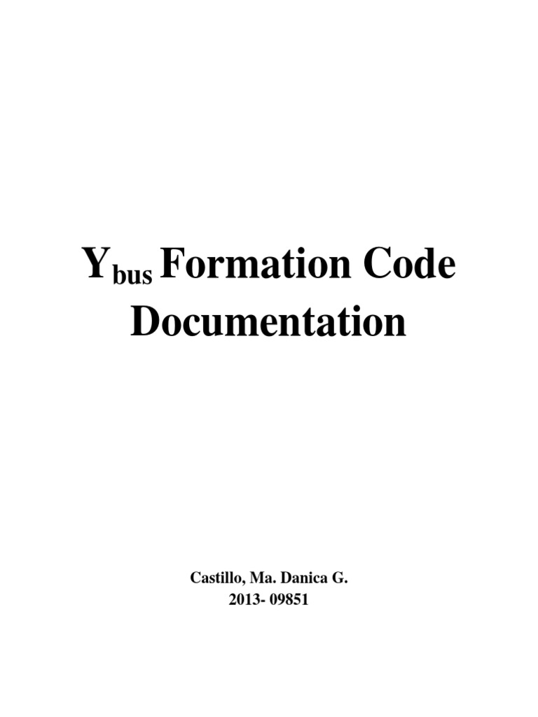 Sample Documentation of Ybus Code | PDF | Matrix (Mathematics ...