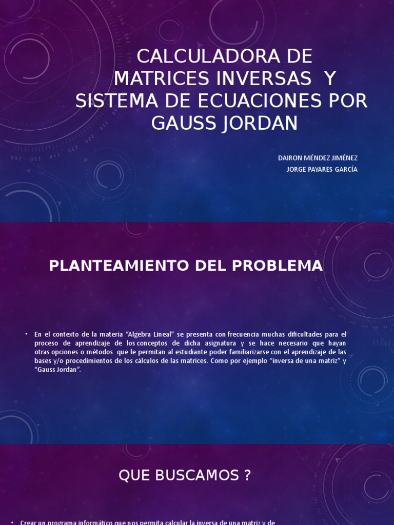 CALCULADORA DE MATRICES Diapositivas | PDF