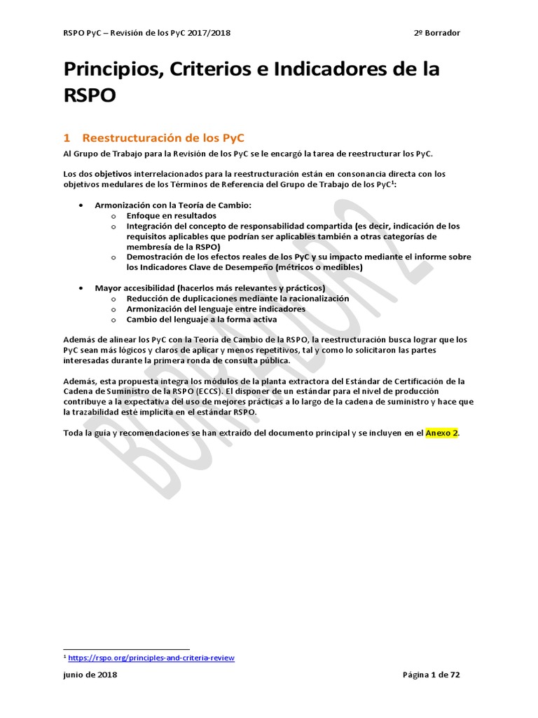 Rspo | PDF | Sustentabilidad | Planificación
