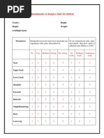Nordic Musculoskeletal Questionnaire Form | PDF | Musculoskeletal System