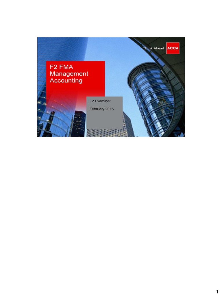 F2 FMA Management Accounting 2015 PDF | PDF | Spreadsheet | Test ...