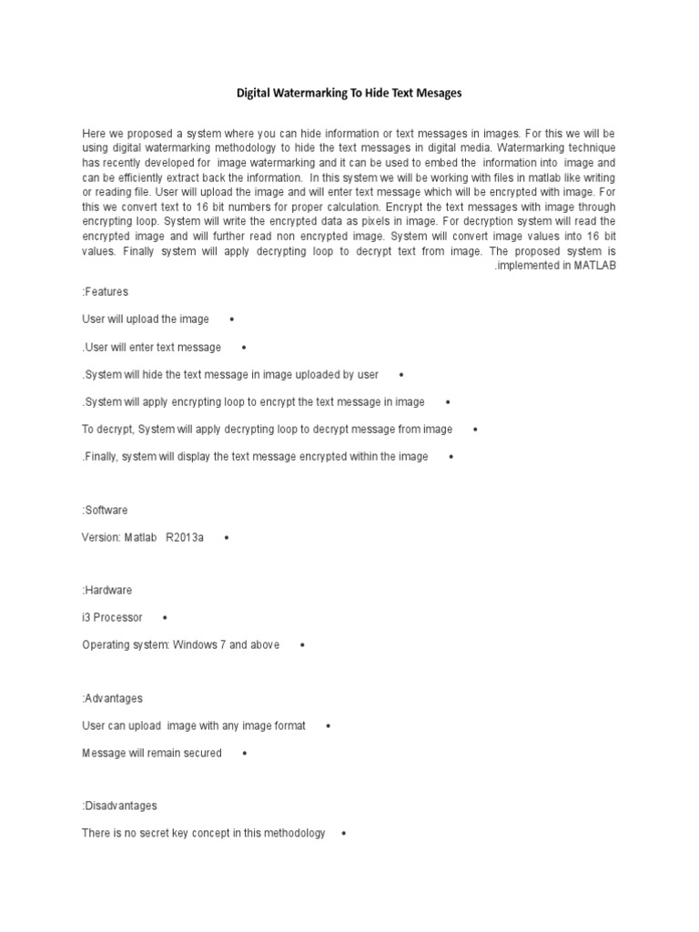 Hide Text in Images Using Watermarking | PDF