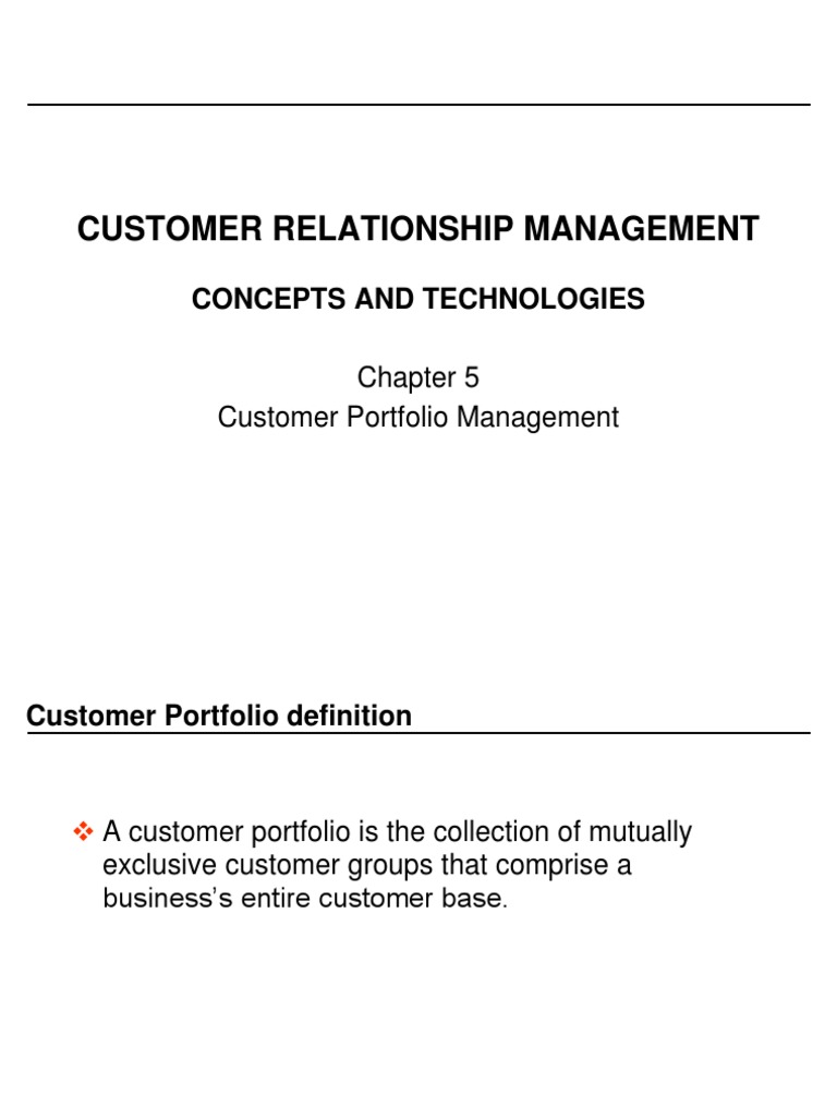 Customer Portfolio Management | PDF | Market Segmentation | Competition
