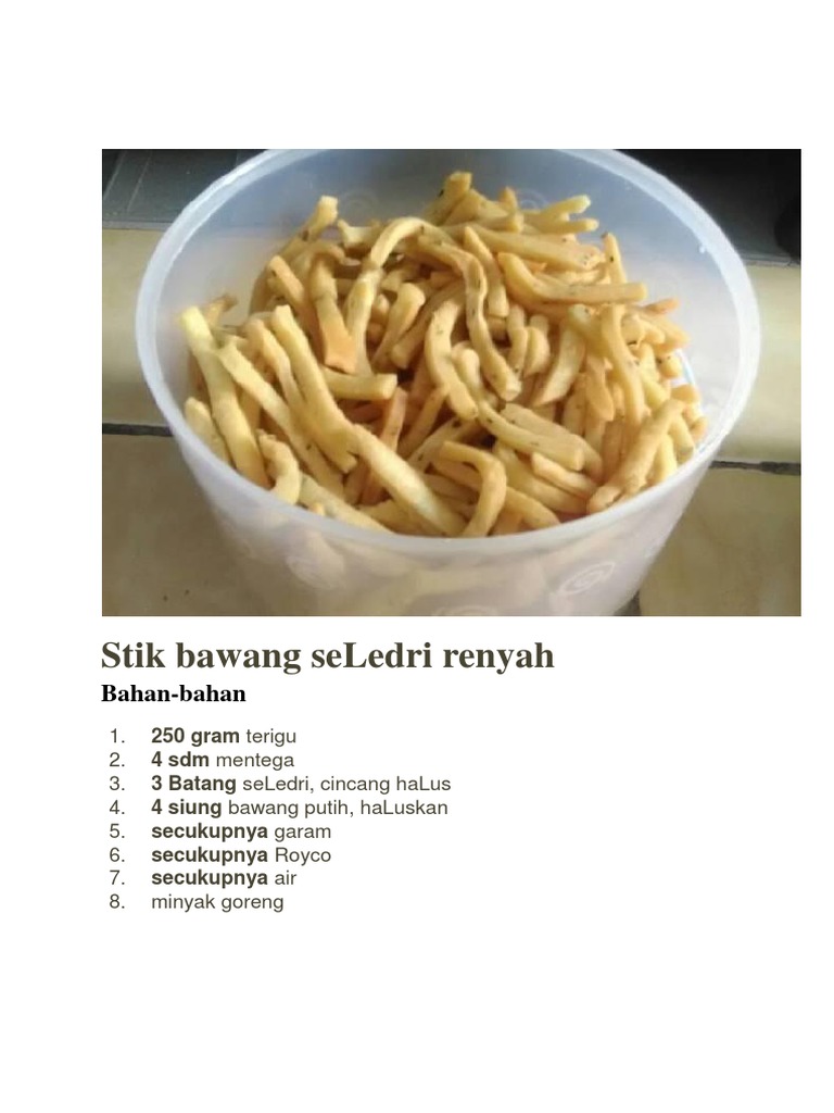 Resep Stik Bawang Seledri Renyah | PDF