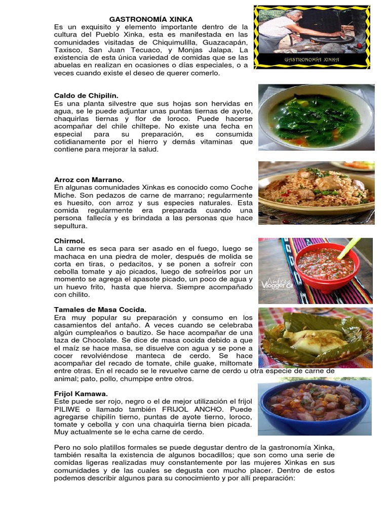 Gastronomia Xinca | PDF | Cocina norteamericana | Preparación de comida ...