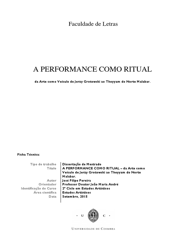 A Performance Como Ritual PDF | PDF | Antropologia | Teatro