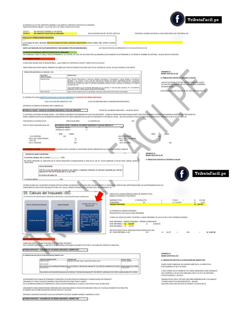 ISC - Sistemas - Valor, Especifico y Valor Segun P de Venta Publico ...