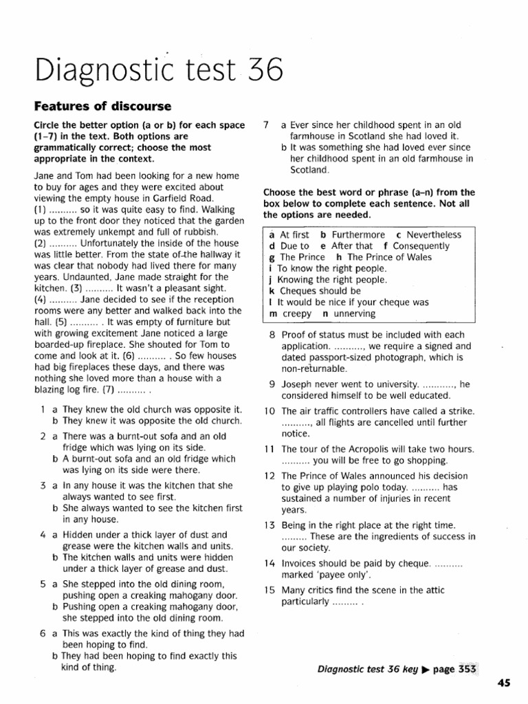 Diagnostic Test 1 Present Tenses | PDF