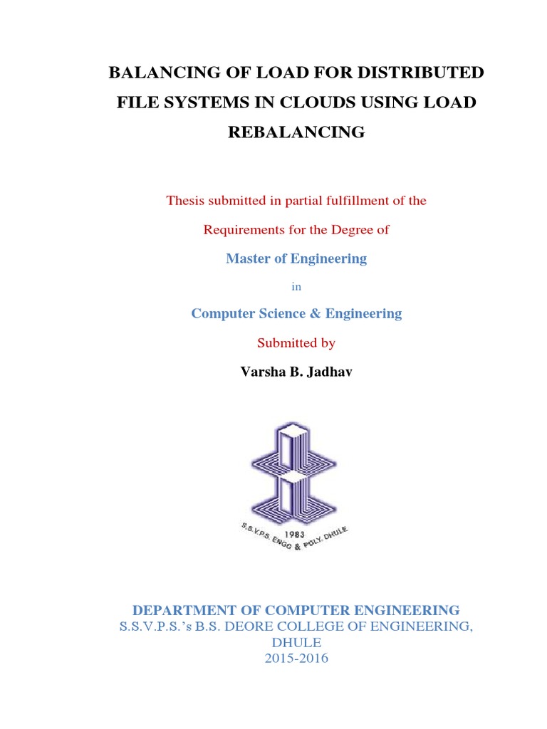 Balancing of Load For Distributed File Systems in Clouds Using Load Rebalancing | PDF | Cloud ...