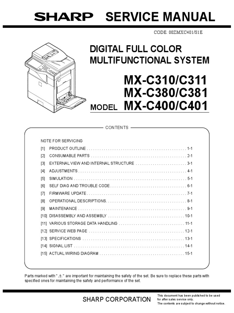 SM - MX C311 401 PDF | PDF | Ac Power Plugs And Sockets | Fax
