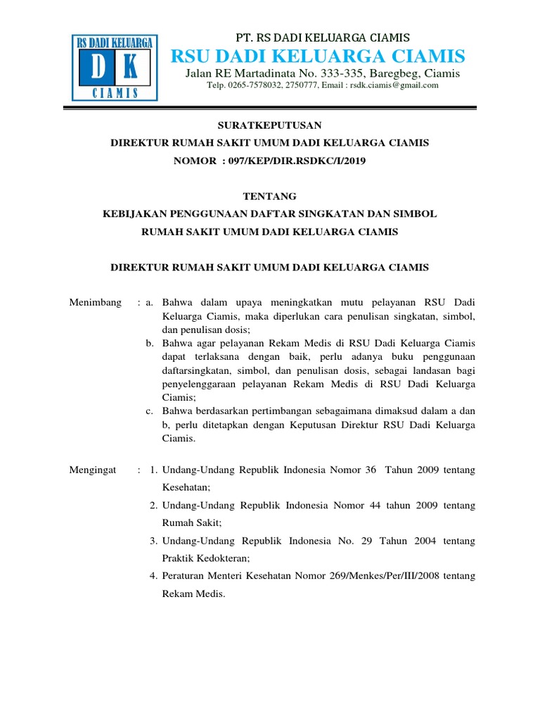 SK Pengunaan Simbol Dan Singkatan | PDF