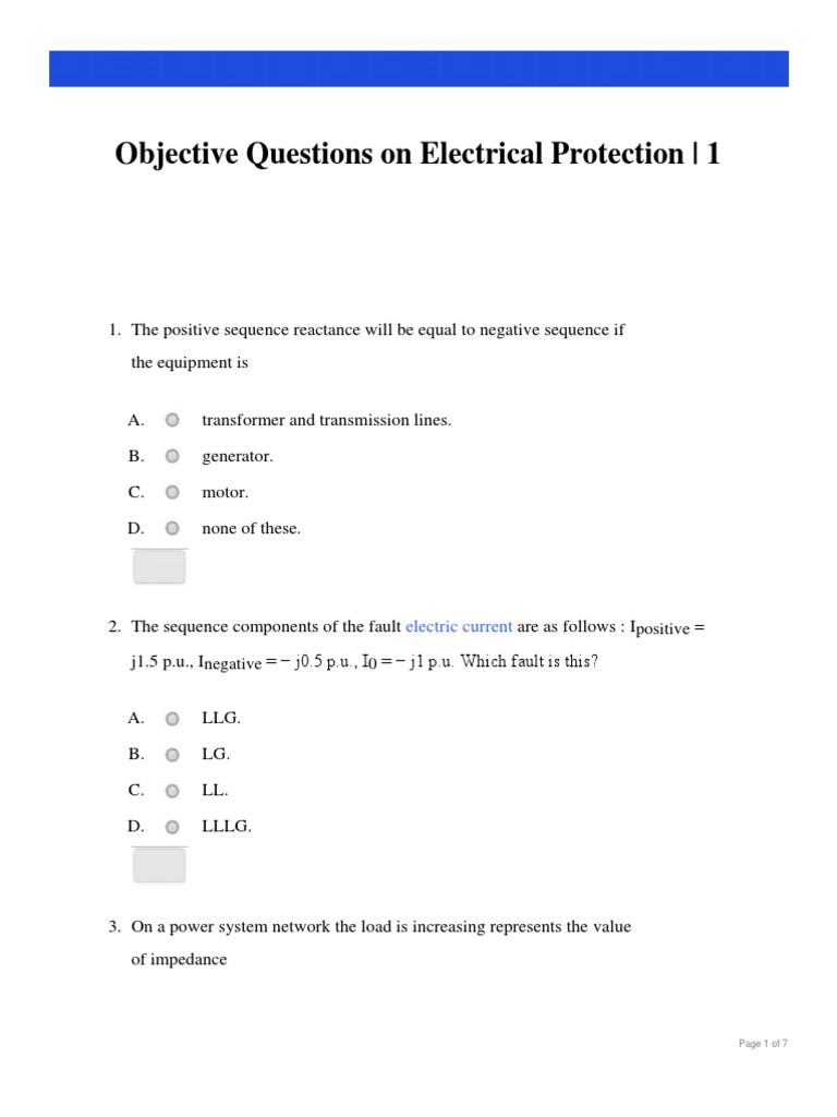 Qs On Electrical Protection | PDF | Fuse (Electrical) | Electric Power ...