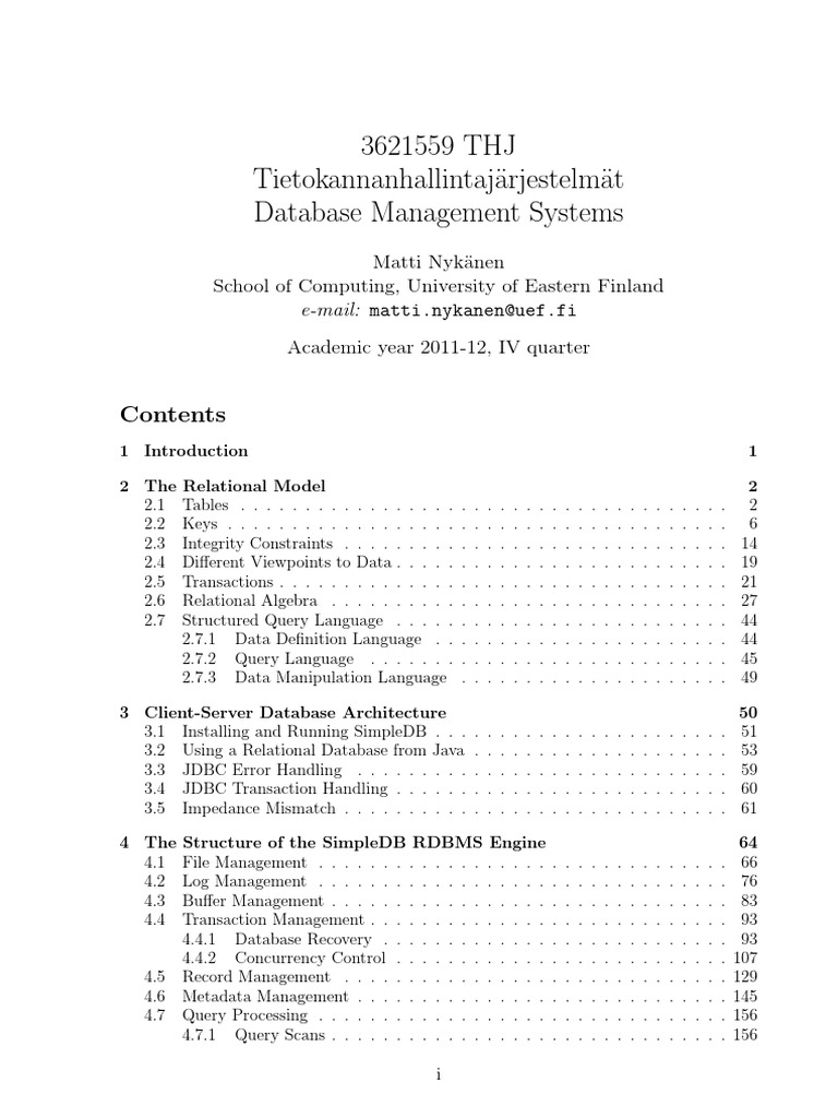Handouts PDF | PDF | Relational Database | Databases