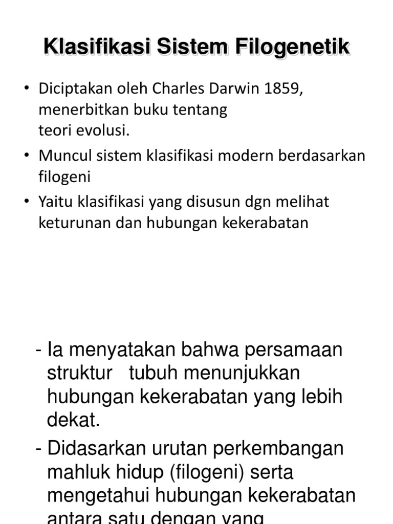 Klasifikasi Sistem Filogenetik | PDF