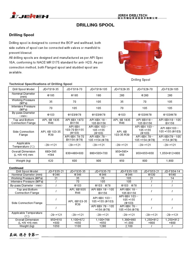 Drilling Spool | PDF | Gas Technologies | Mechanical Engineering