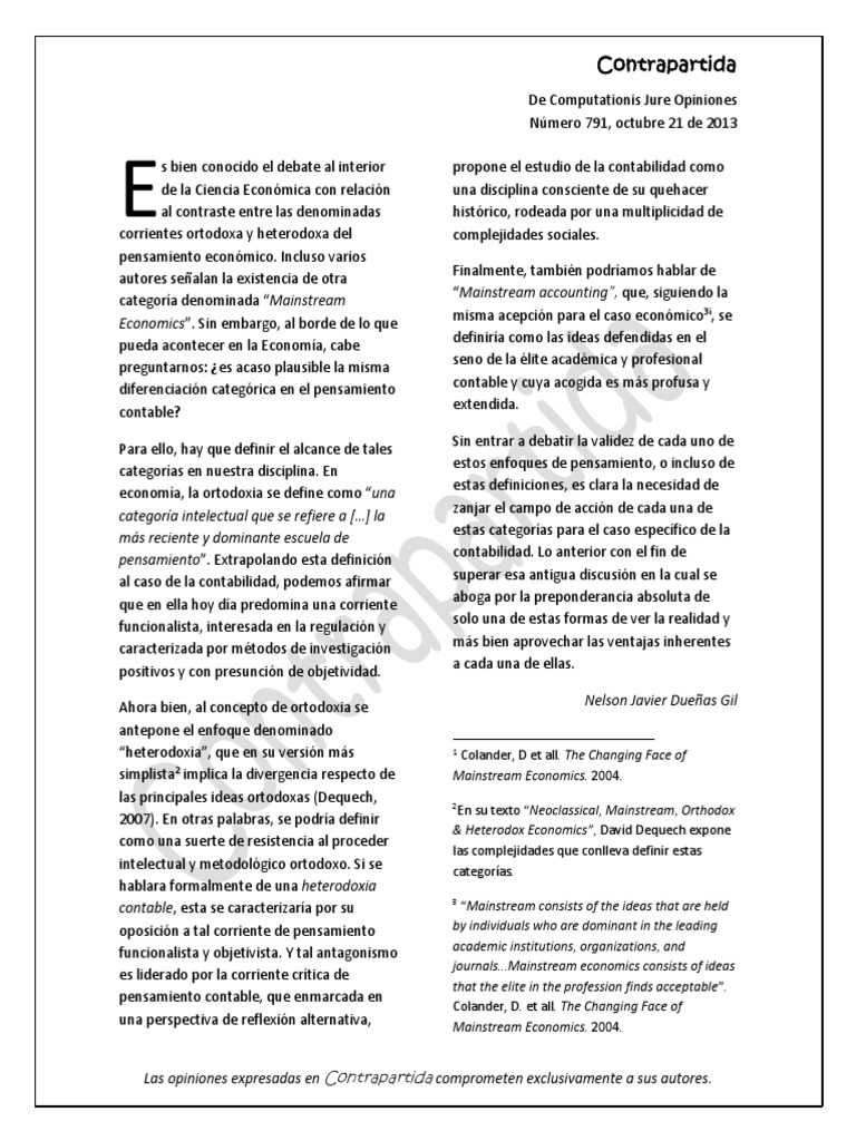 Contrapartida 791 | PDF | Contabilidad | Epistemología