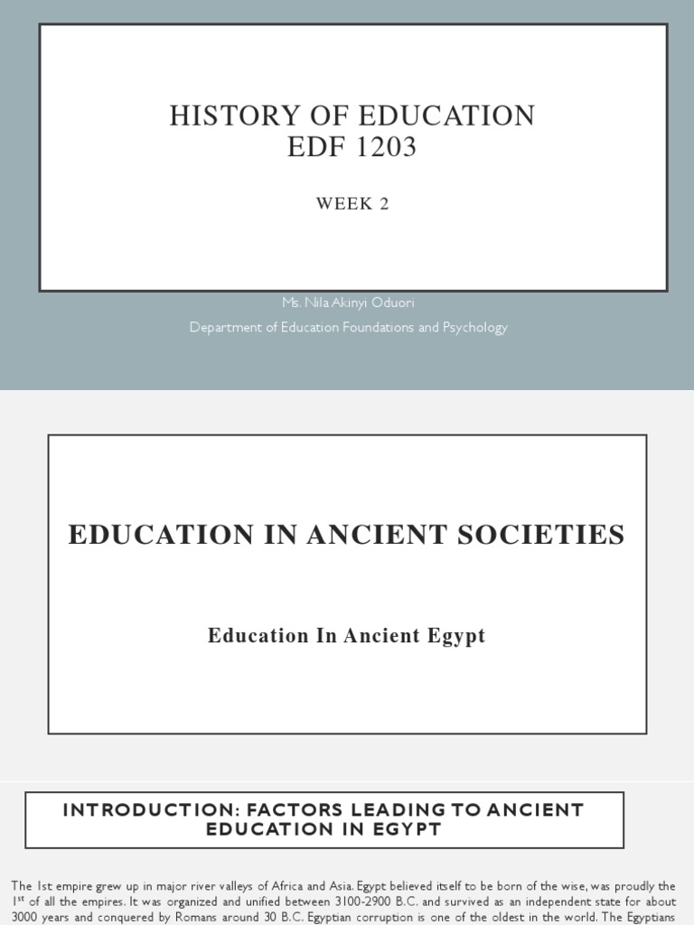 Education in Ancient Egypt: Overview | PDF | Ancient Egypt | Egypt