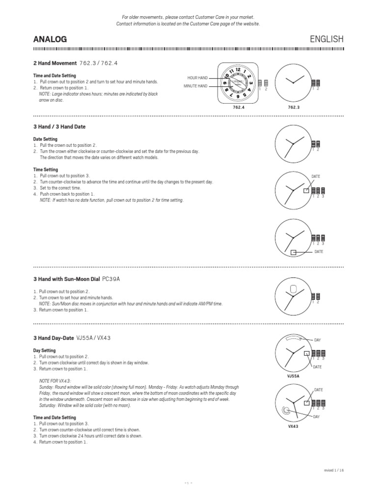Fossil Watch Instructions EN US PDF | PDF | Clock | Spacetime