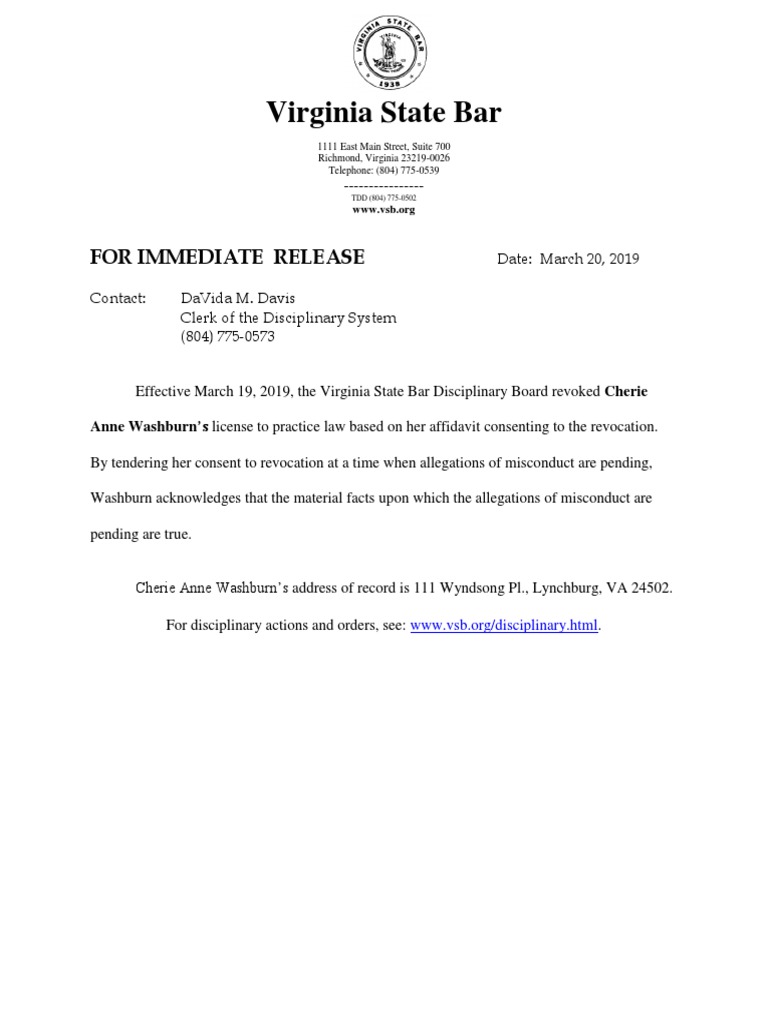 Virginia Bar Release | PDF