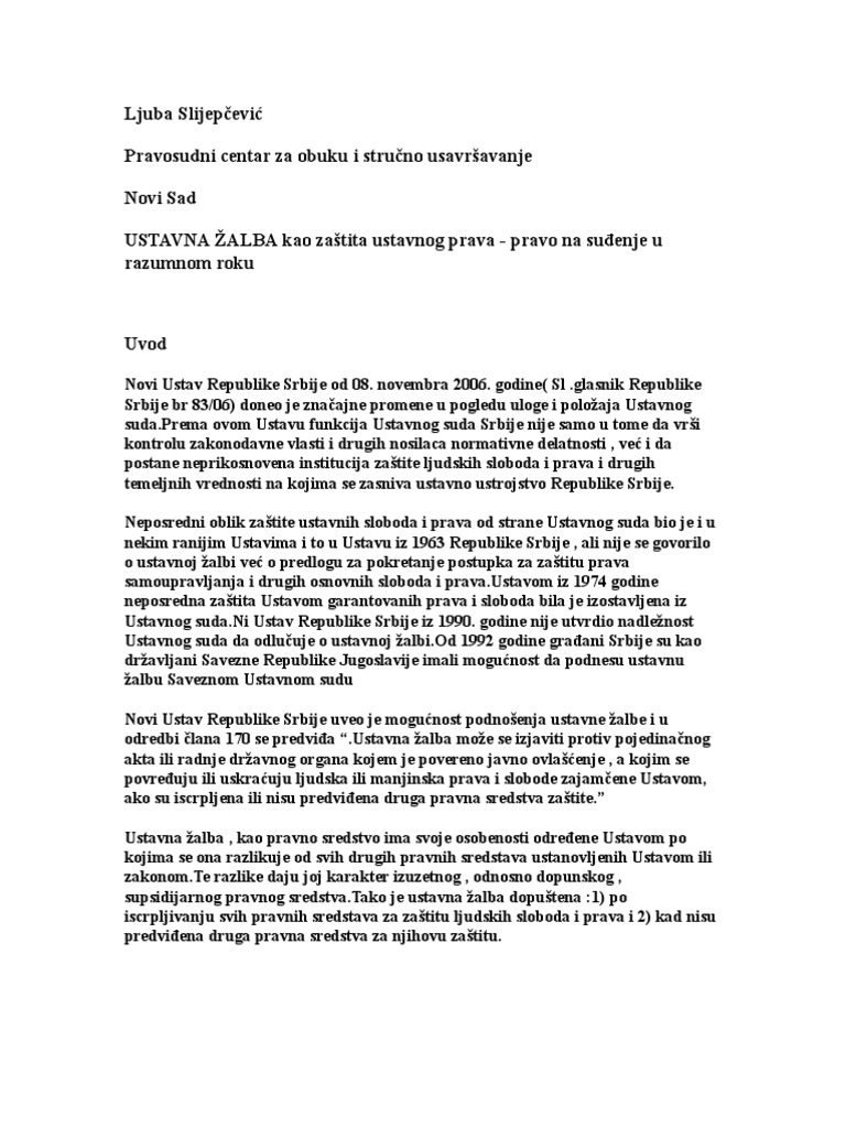 Ustavna Zalba | PDF
