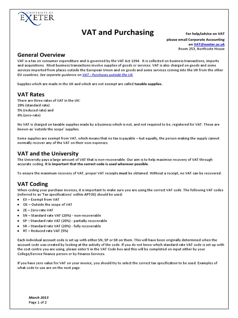 VAT - Purchasing | PDF | Value Added Tax | Receipt