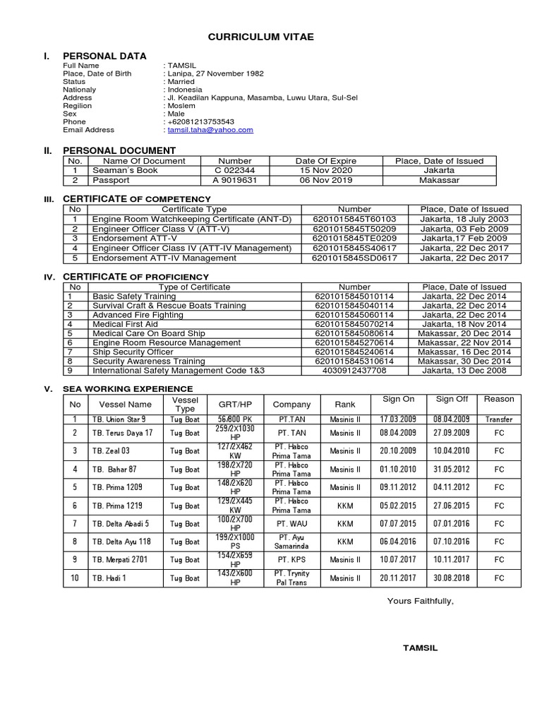 CURRICULUM VITAE HERMAN RAMLI New | PDF | Watercraft | Ships