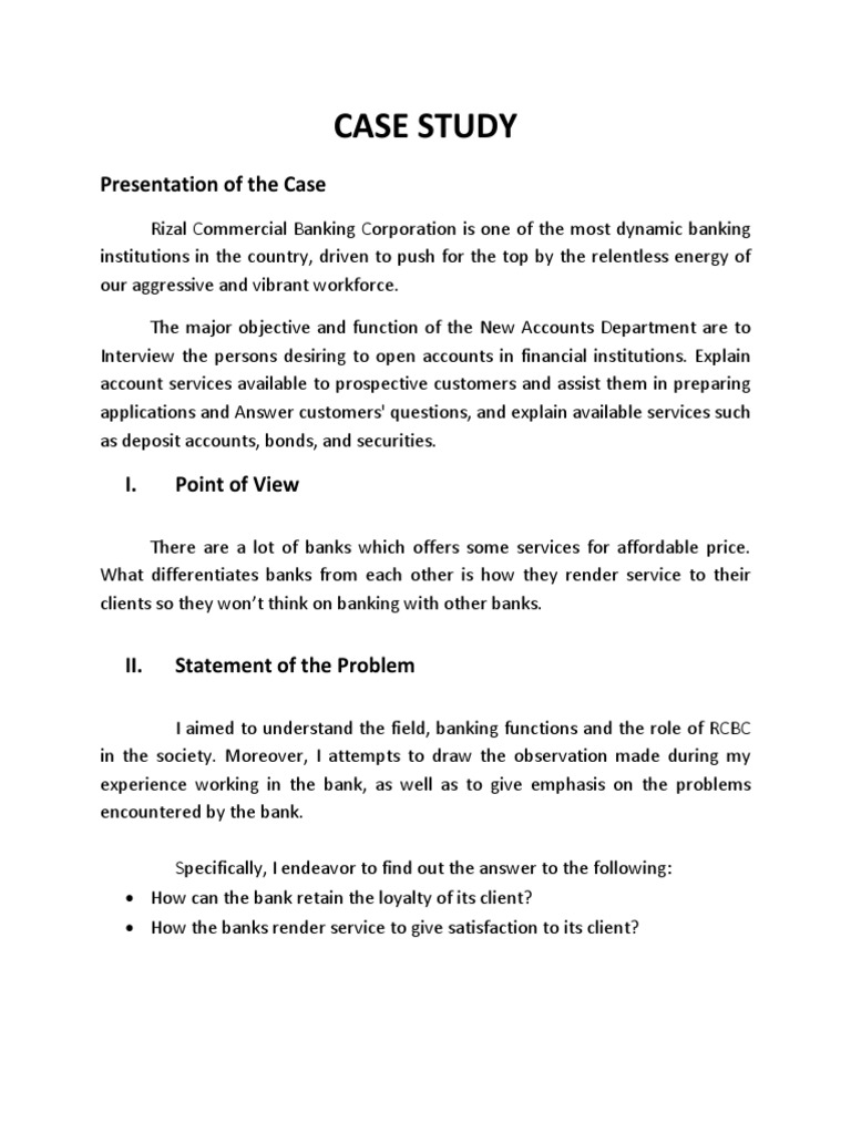 Case Study | PDF | Commercial Bank | Banks