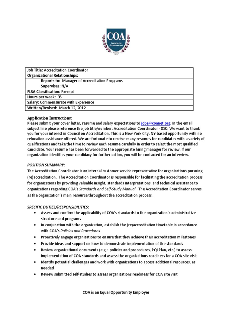 COA Handbook | PDF | Résumé | Employment