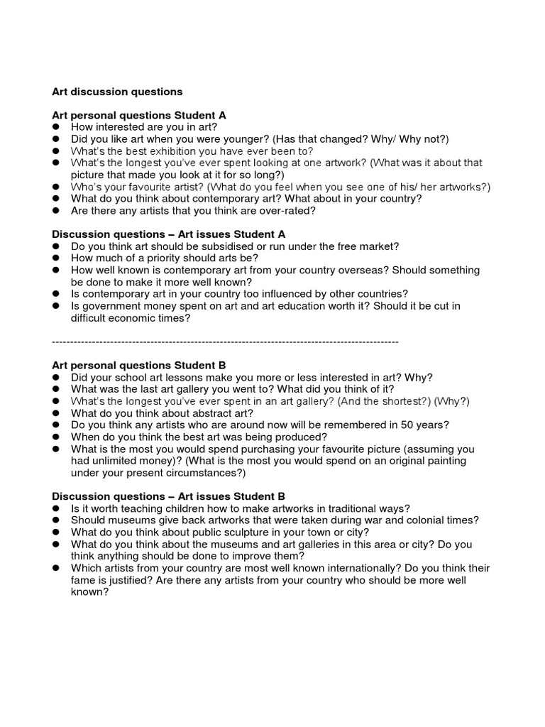 Art Discussion Questions | PDF