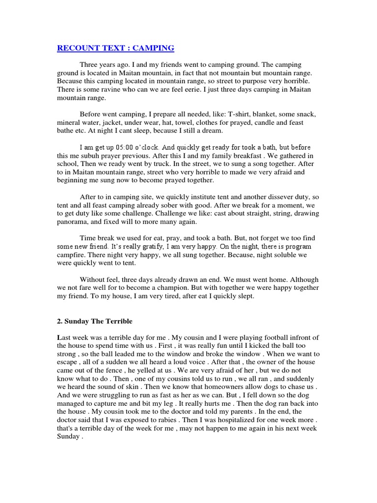 Recount Text | PDF | Leisure