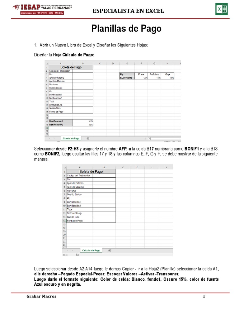 Planilla Macros | PDF | Macro (informática) | Microsoft Excel