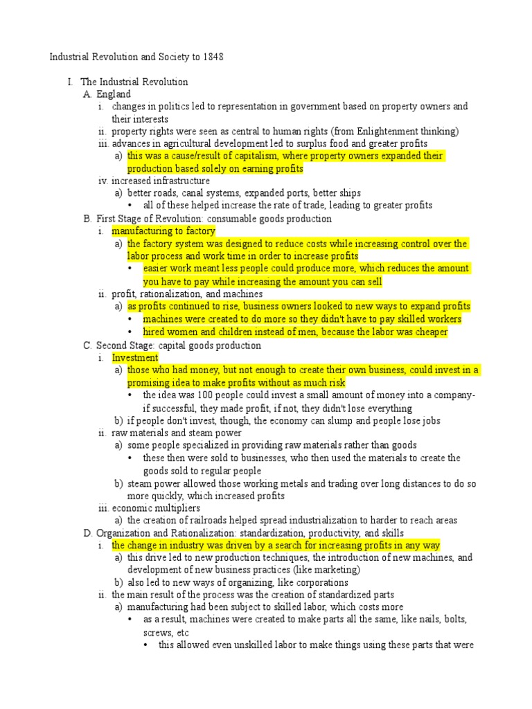 Industrial Revolution Insights to 1848 | PDF | Capitalism | Socialism