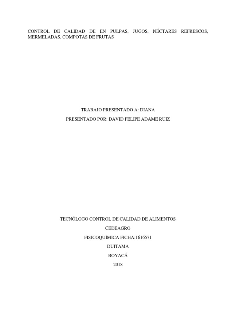 Control de Calidad de Fruber | PDF | Valoración | Química