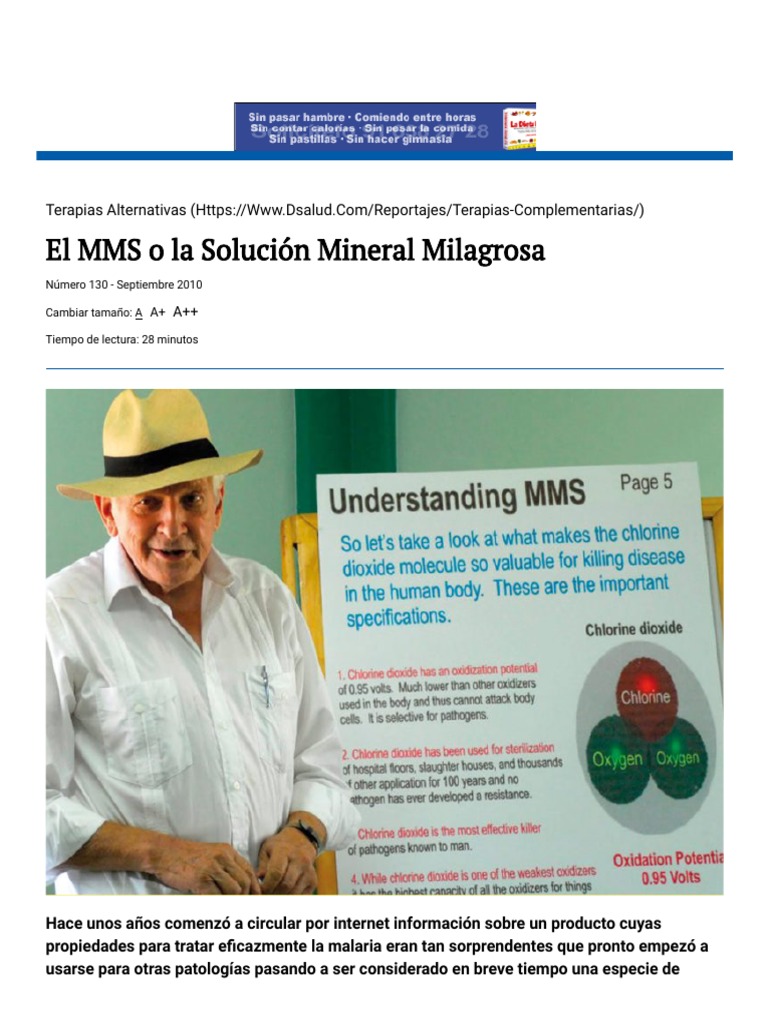 El MMS o Suplemento Mineral Milagroso: Una posible solución alternativa ...