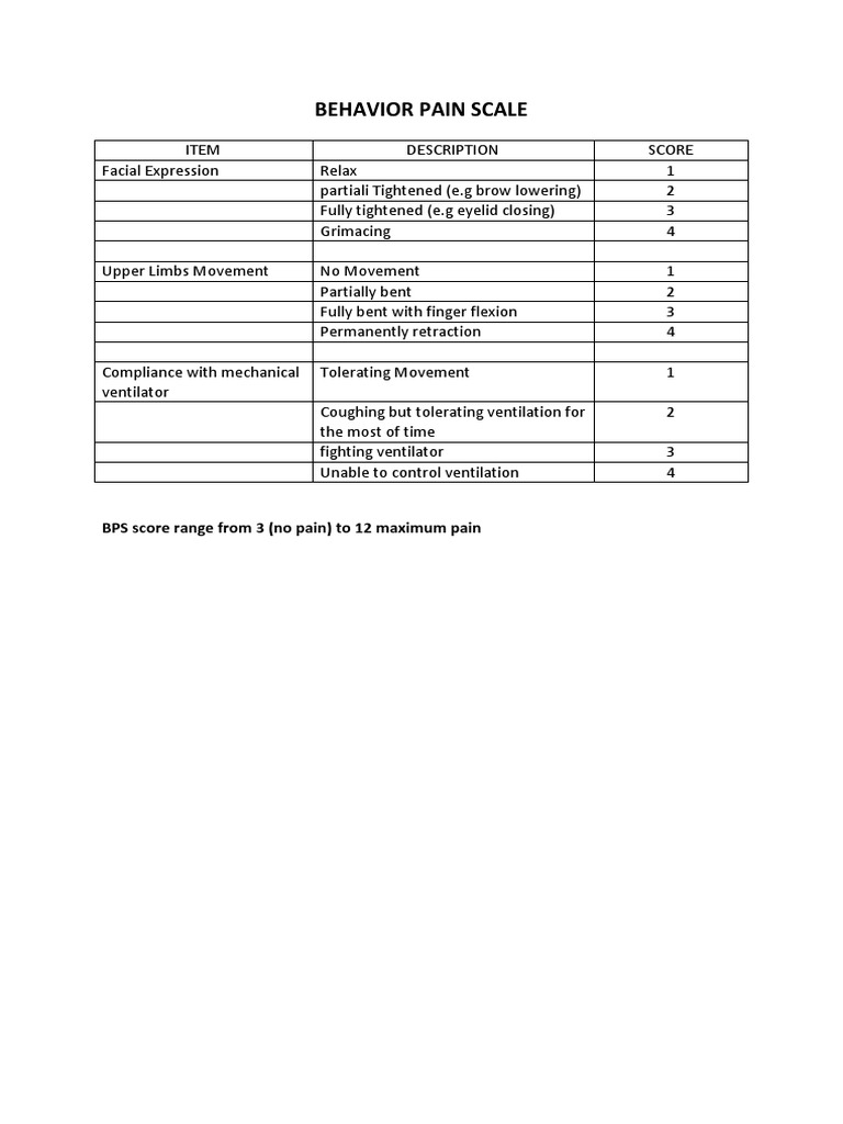 Behavior Pain Scale | PDF