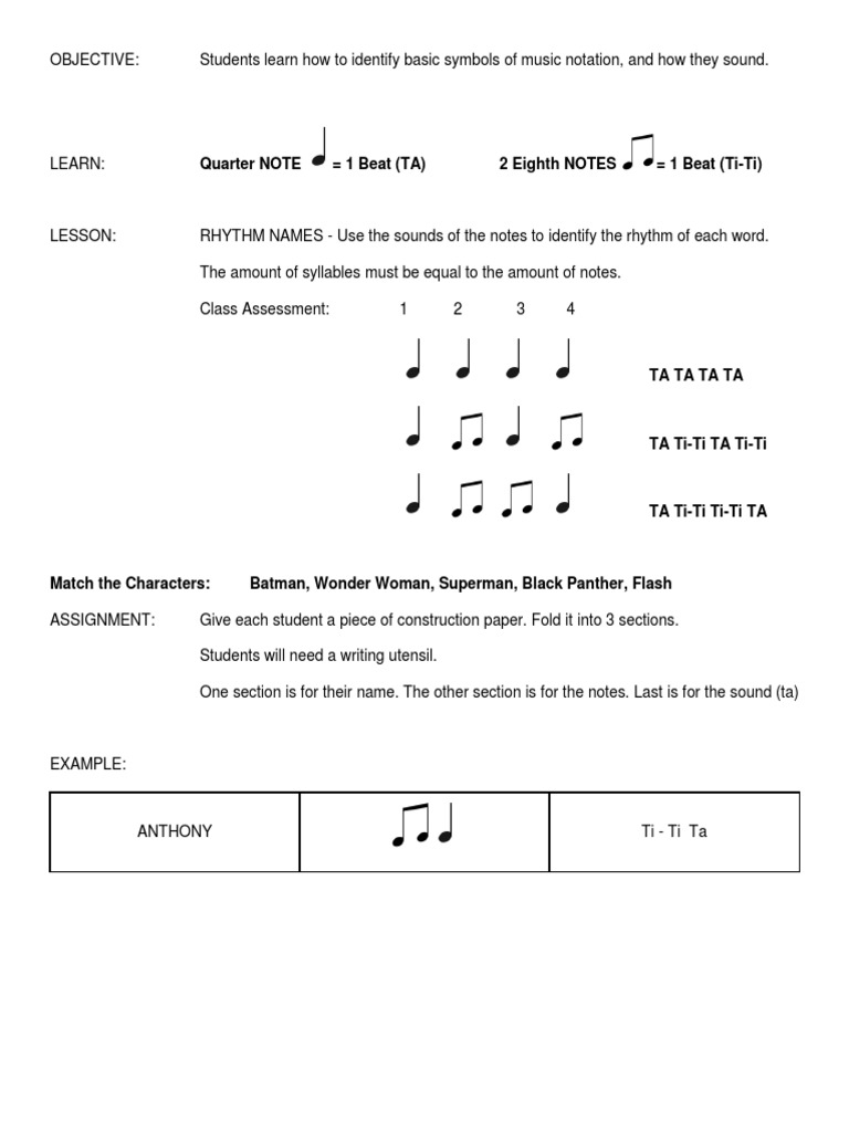 School Music Lesson Plans | PDF