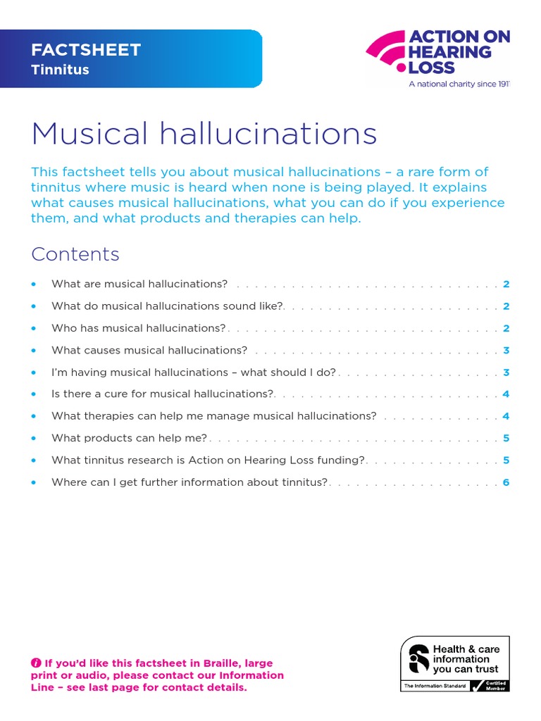 Musical Hallucinations Guide | PDF | Tinnitus | Hearing Loss