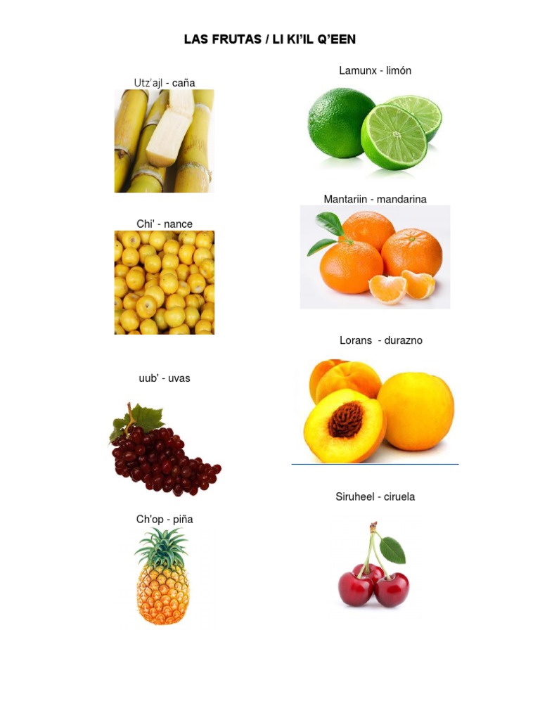 LAS FRUTAS Qeqchi | PDF