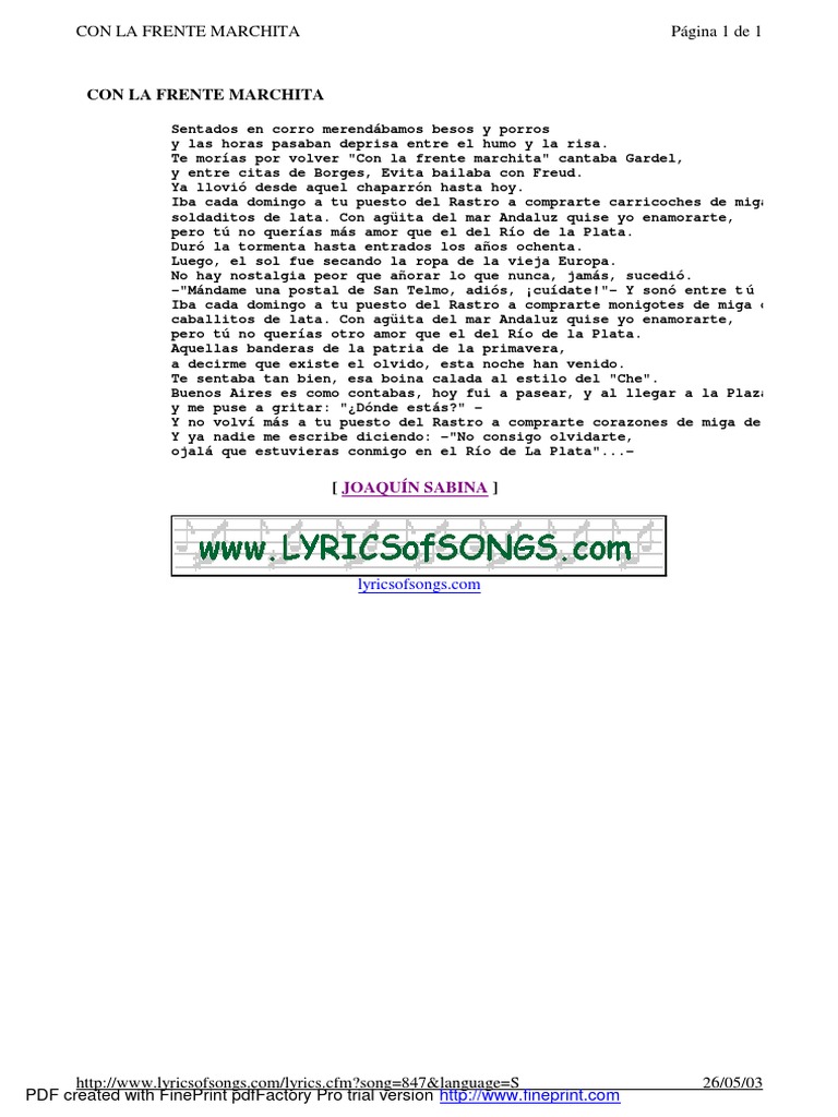 Con La Frente Marchita PDF | PDF