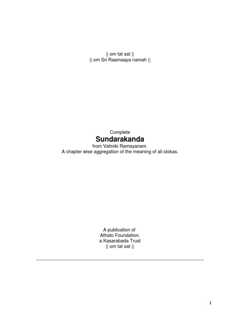 Sundarakanda Complete with links.pdf | Sita | Ramayana