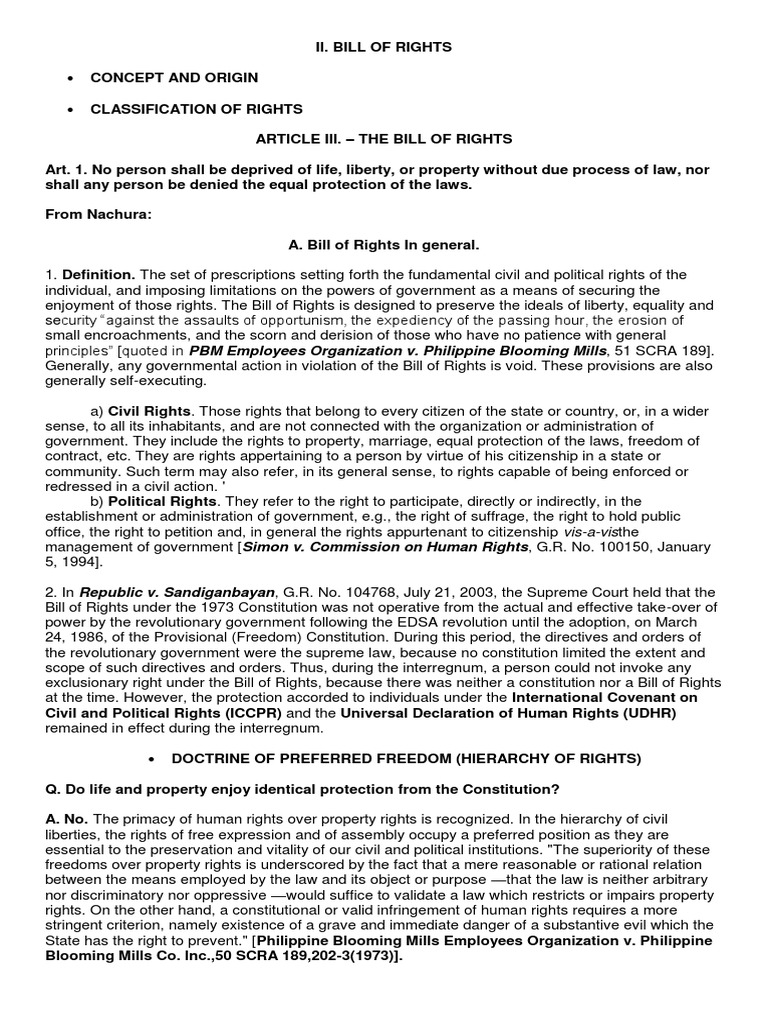 Consti 2 Bill of Rights First 52 Cases PDF | PDF | Habeas Corpus | Search And Seizure