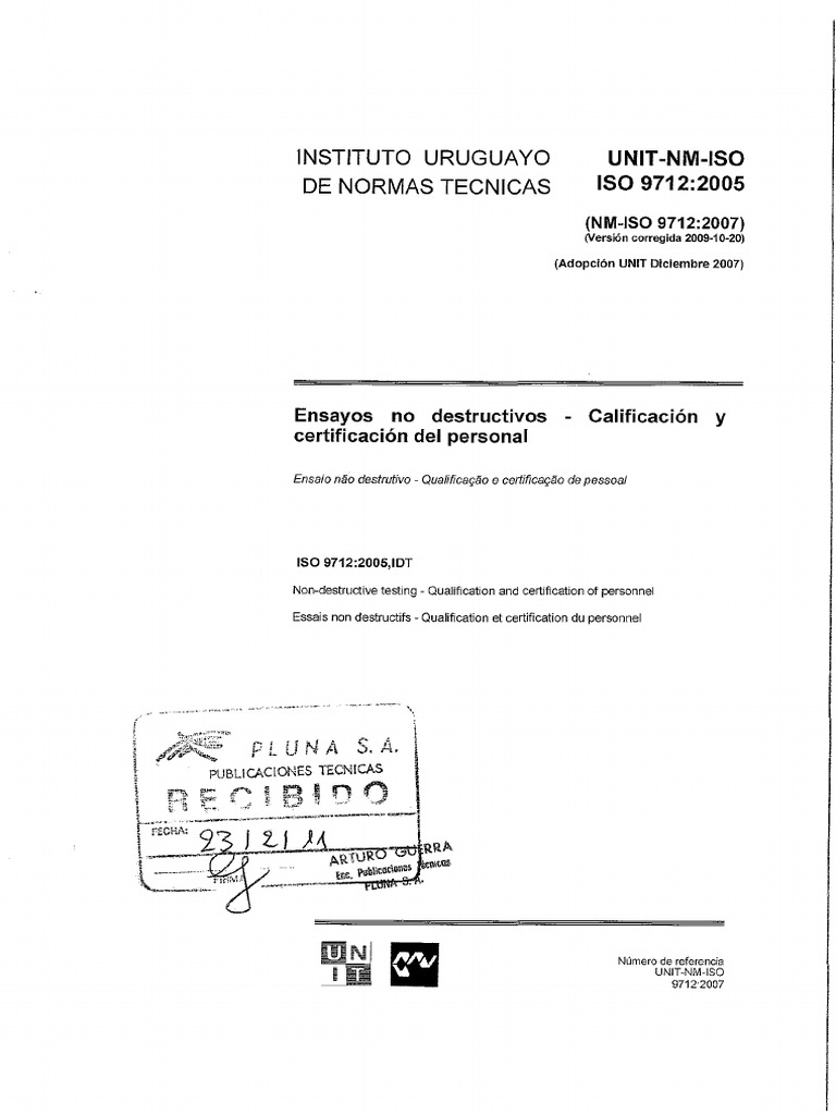 Iso 9712 PDF | PDF | Prueba (evaluación) | Pruebas