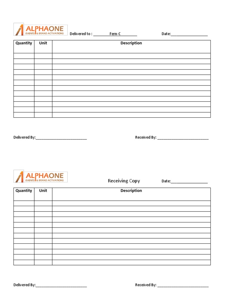 Delivery Form | PDF