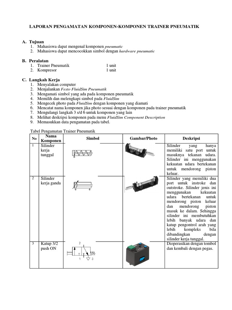 Laporan Pneumatik 1 | PDF