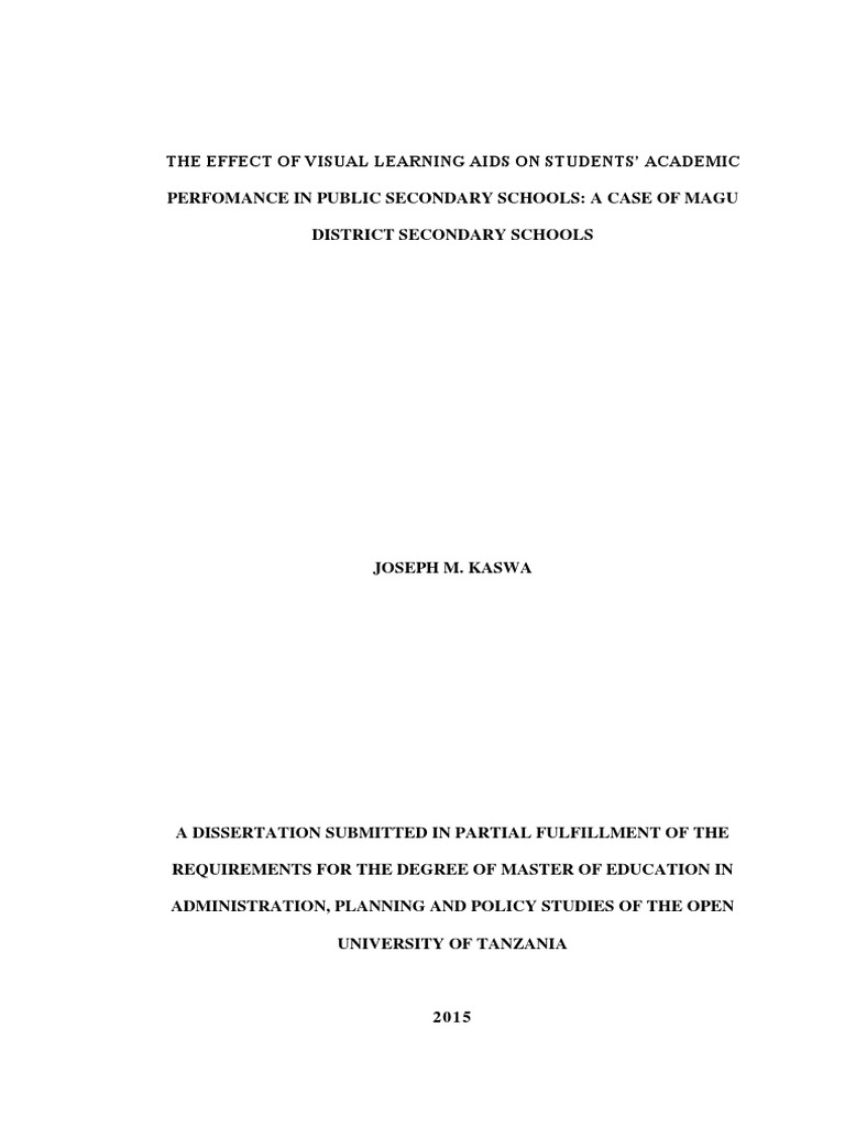 Dissertation - Joseph Kaswa PDF | PDF | Learning | Teachers