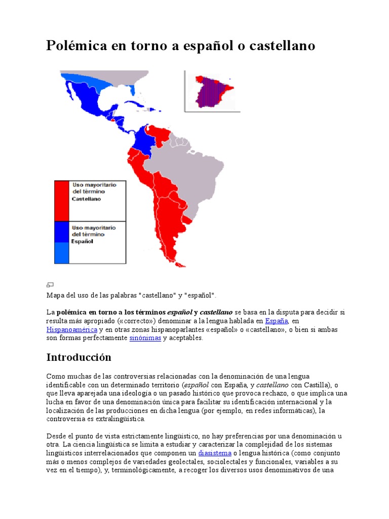 Castellano o Español | PDF | Lengua española | Lingüística
